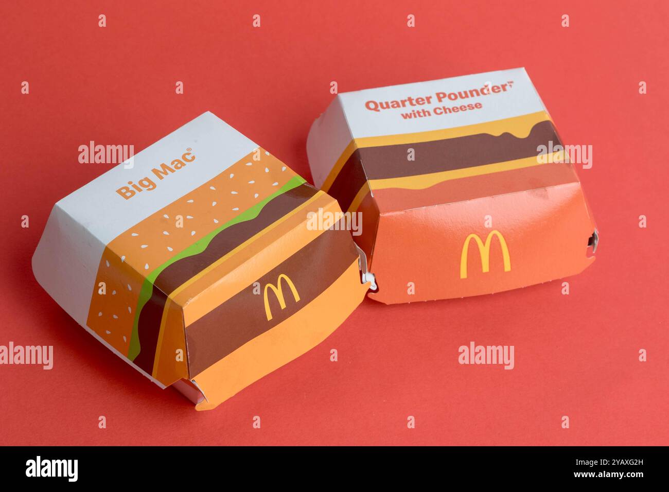 London, United Kingdom, 14th October 2024:- A view of a McDonalds Big Mac and Quauter Pounder ...