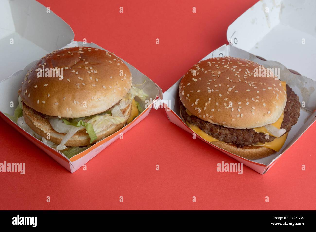 London, United Kingdom, 14th October 2024:- A view of a McDonalds Big Mac and Quauter Pounder ...