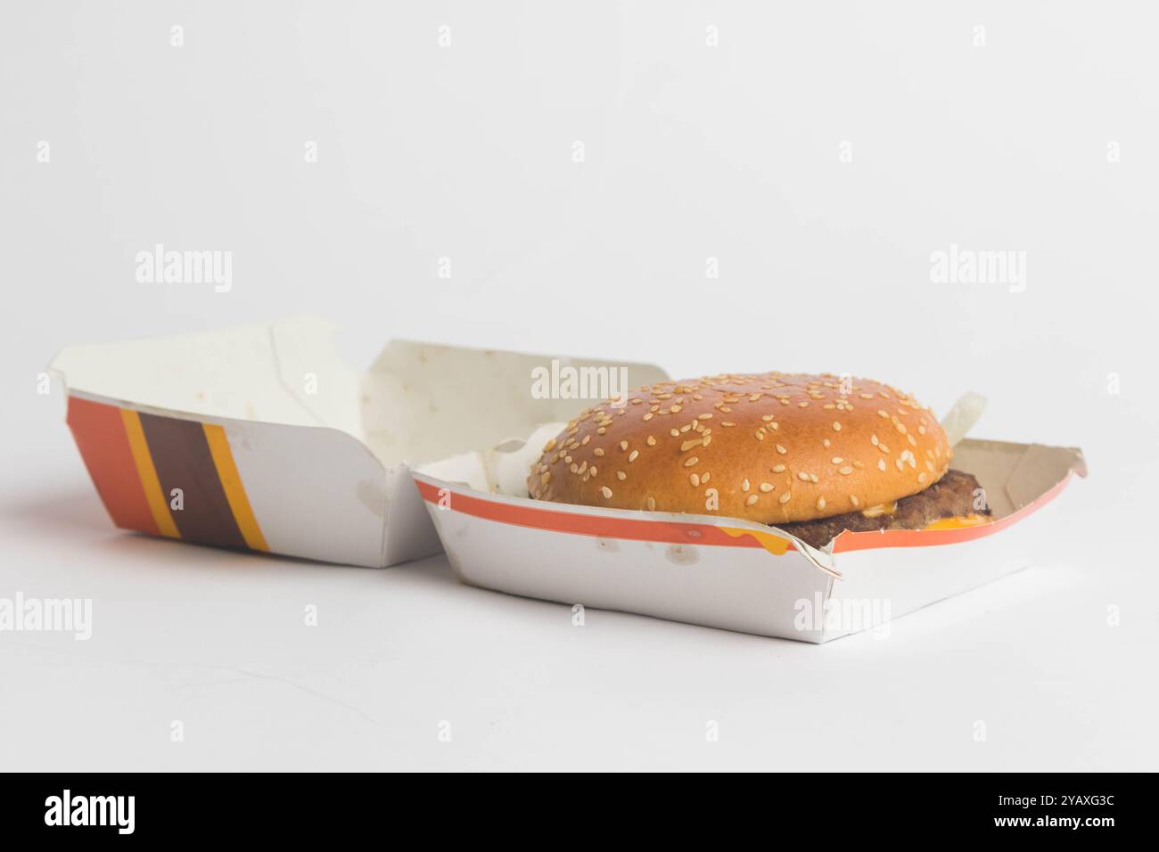 London, United Kingdom, 14th October 2024:- A view of a McDonalds Quarter Pounder With Cheese ...