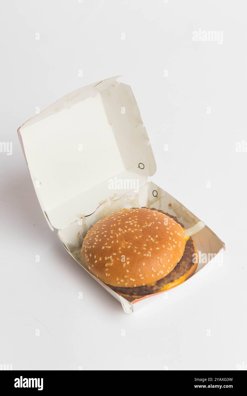 London, United Kingdom, 14th October 2024:- A view of a McDonalds Quarter Pounder With Cheese ...
