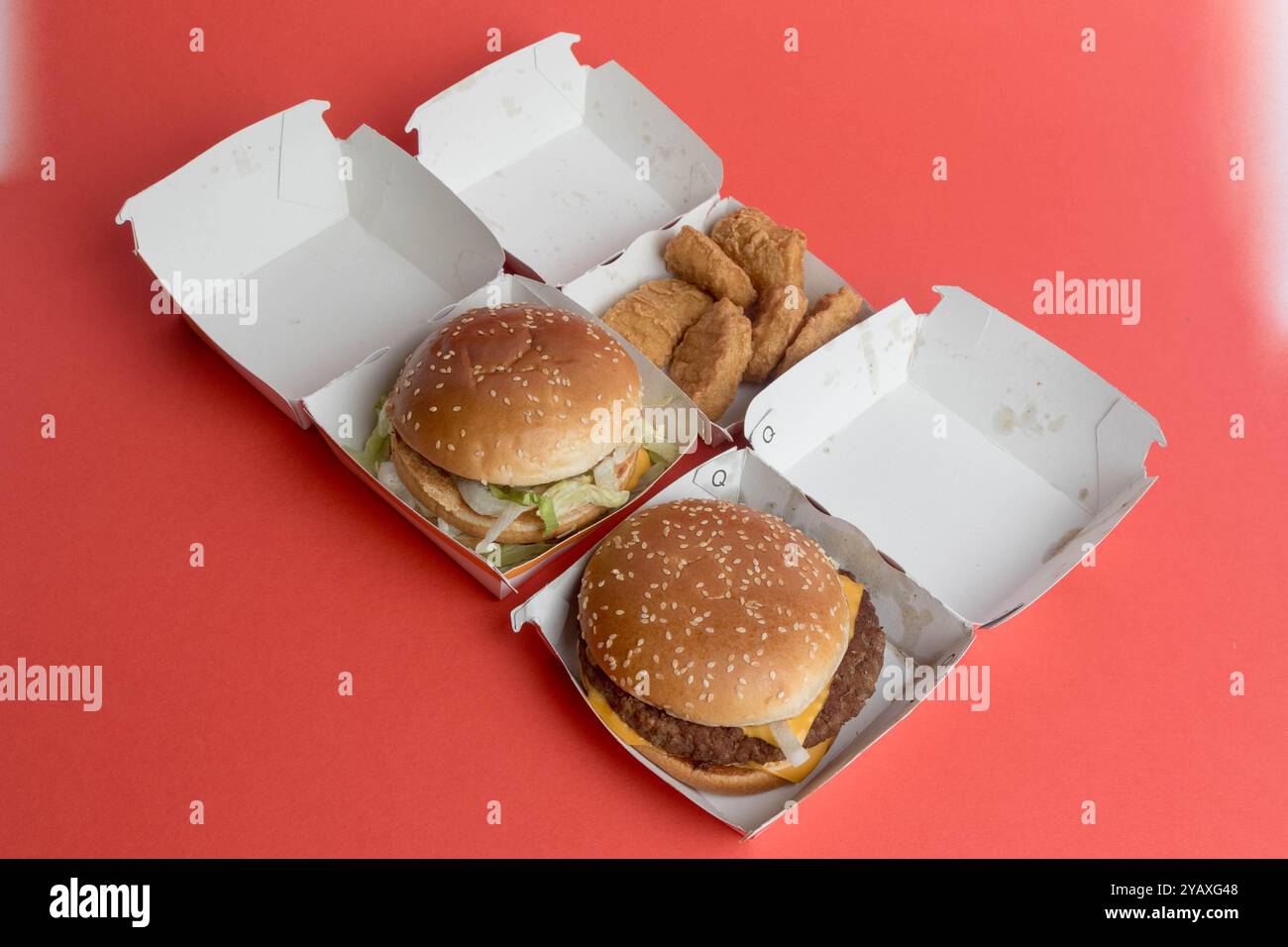 London, United Kingdom, 14th October 2024:- A view of a McDonalds Big Mac and Quauter Pounder ...