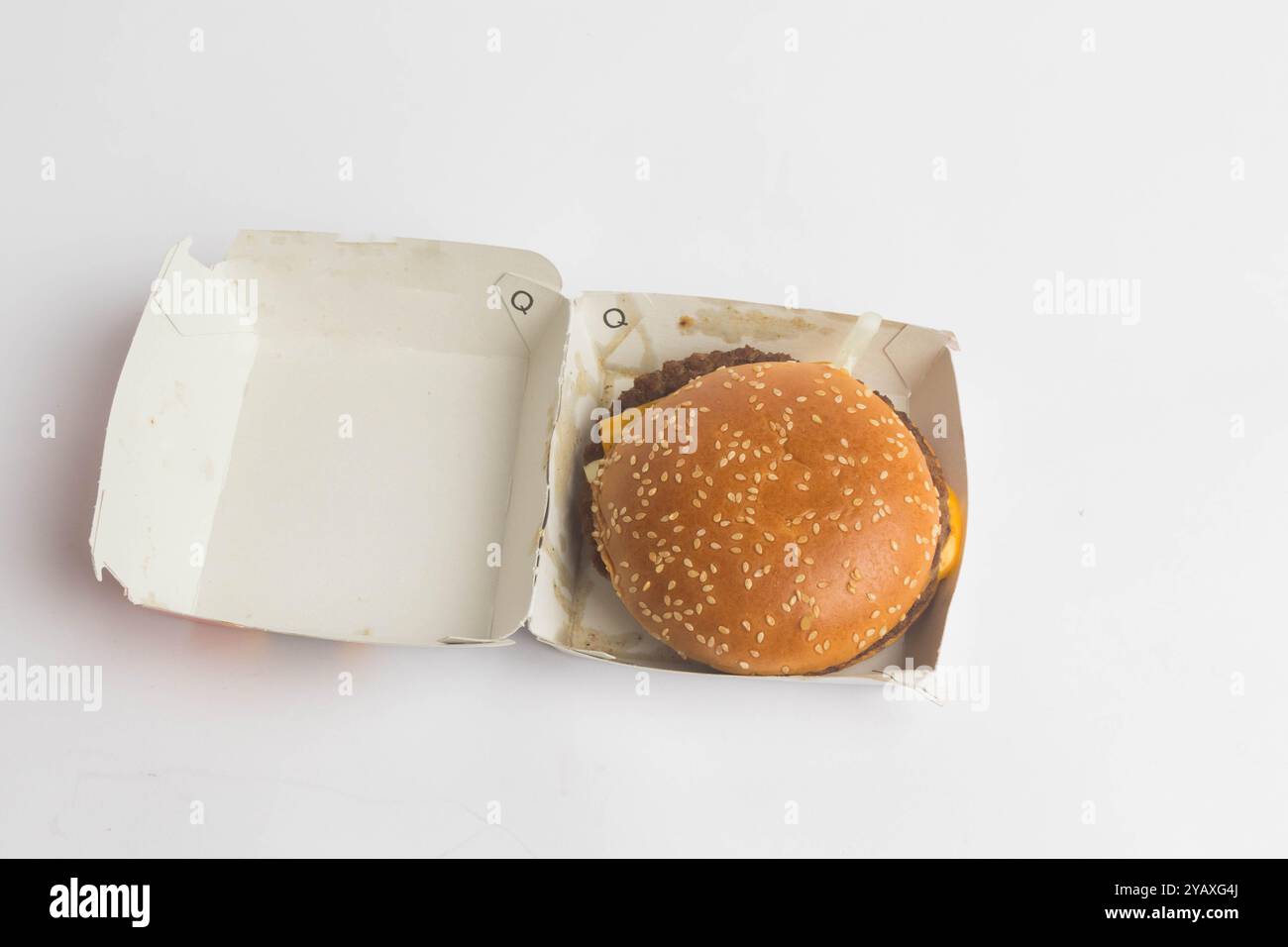London, United Kingdom, 14th October 2024:- A view of a McDonalds Quarter Pounder With Cheese ...