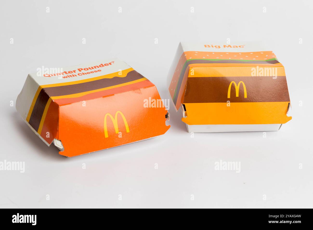 London, United Kingdom, 14th October 2024:- A view of a McDonalds Big Mac and Quarter Pounder ...