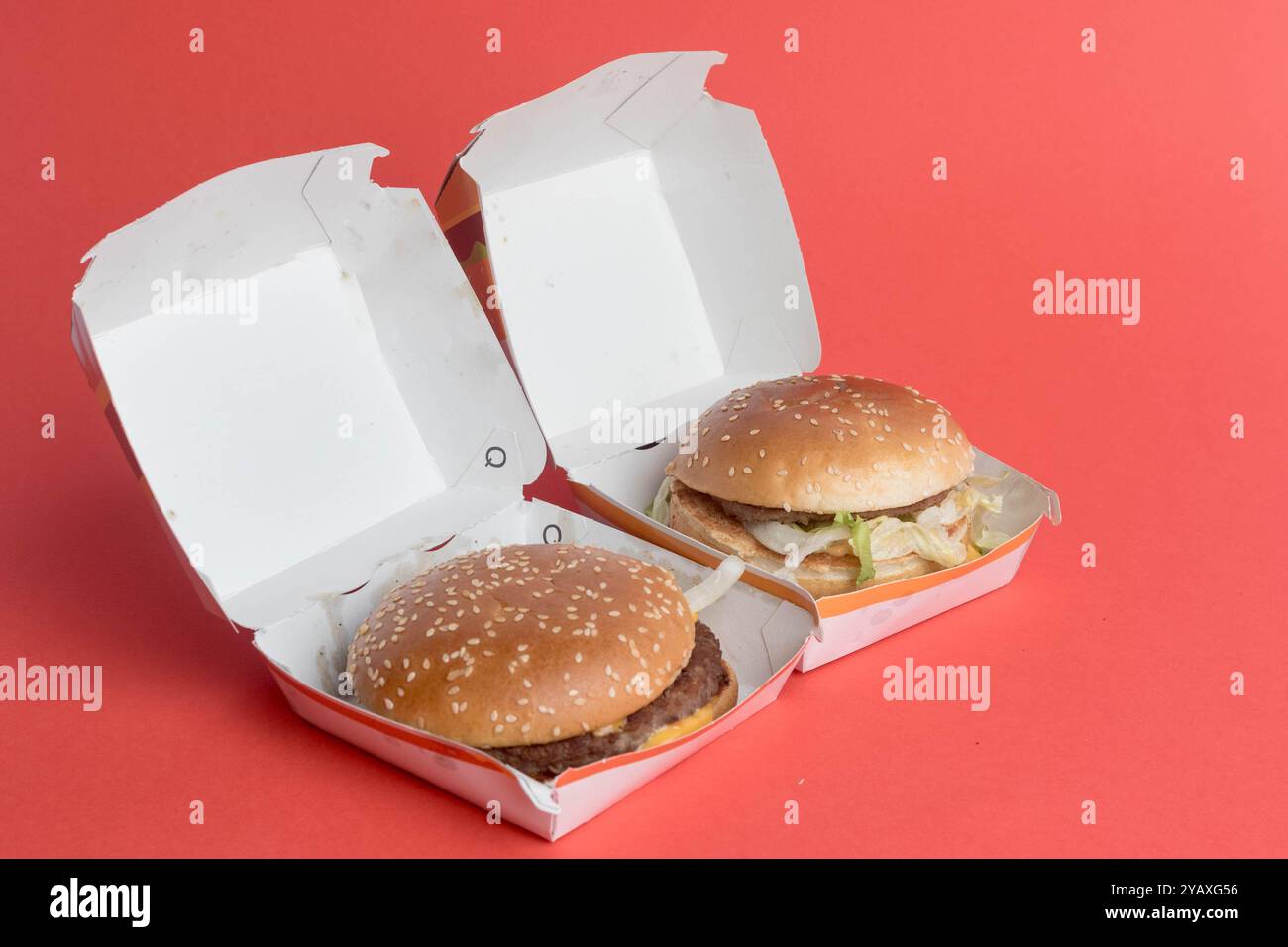 London, United Kingdom, 14th October 2024:- A view of a McDonalds Big Mac and Quauter Pounder ...