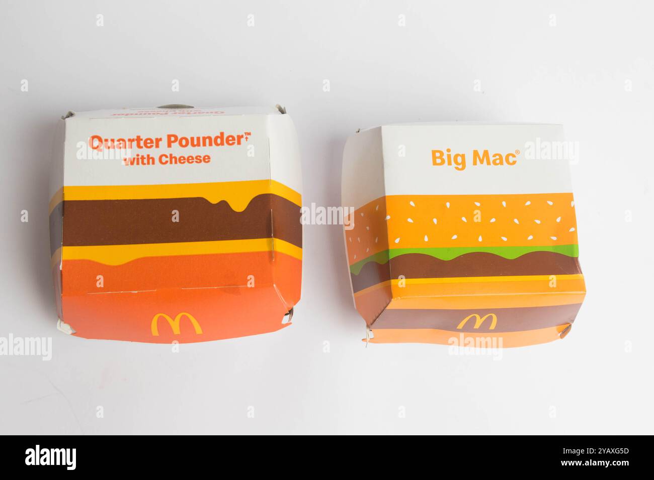 London, United Kingdom, 14th October 2024:- A view of a McDonalds Big Mac and Quarter Pounder ...