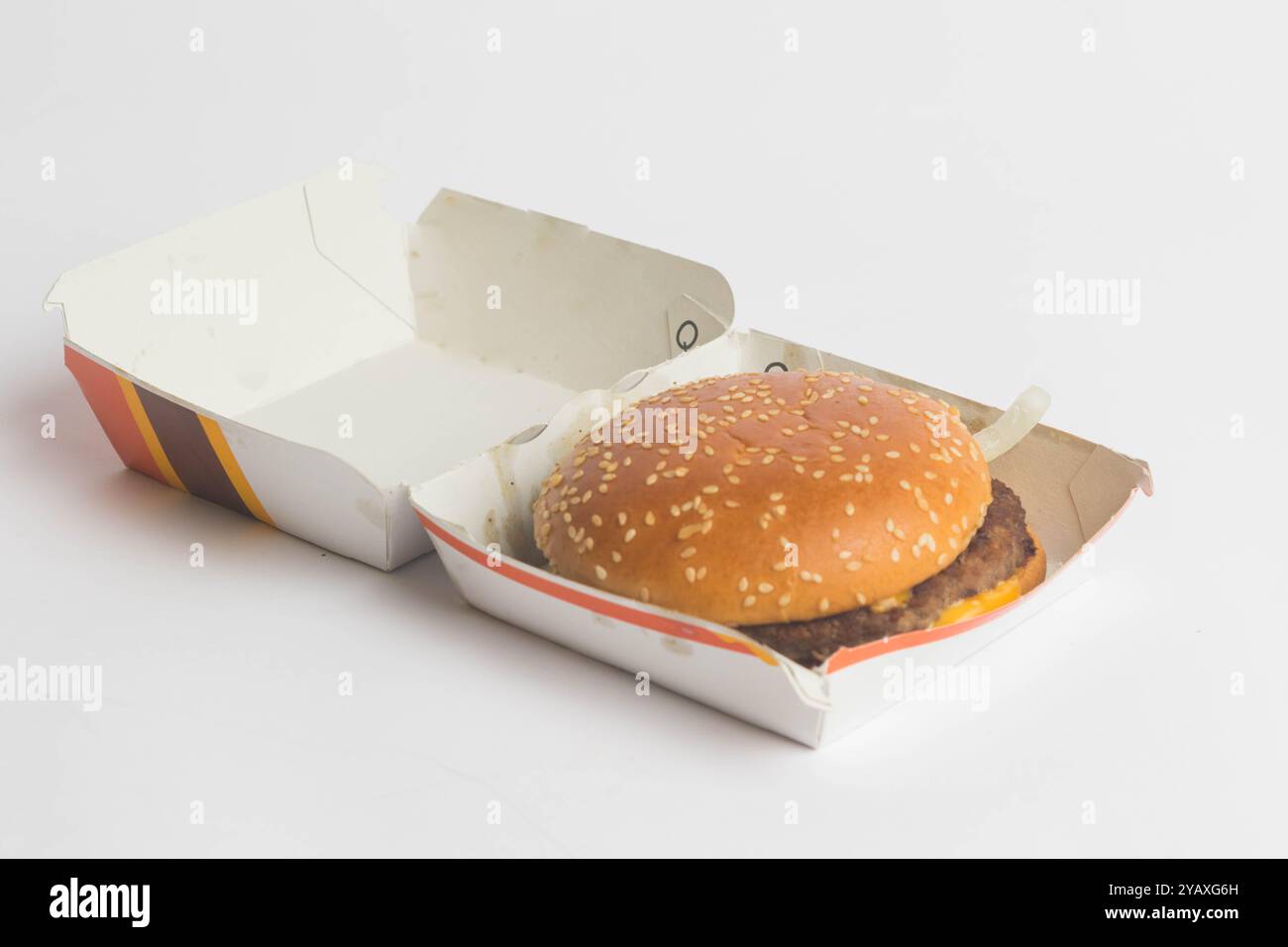 London, United Kingdom, 14th October 2024:- A view of a McDonalds Quarter Pounder With Cheese ...