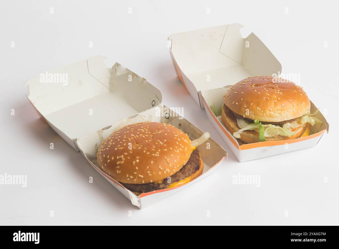 London, United Kingdom, 14th October 2024:- A view of a McDonalds Big Mac and Quarter Pounder ...