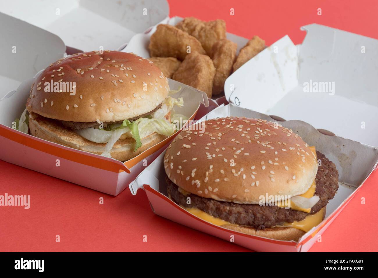 London, United Kingdom, 14th October 2024:- A view of a McDonalds Big Mac and Quauter Pounder ...