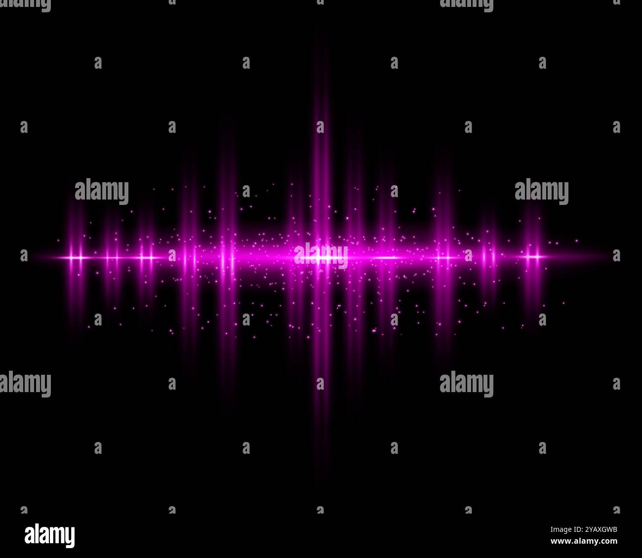 Radiant purple glowing light with sparkling particles and beams ...