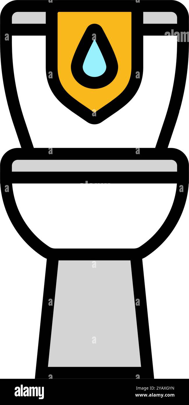 efficient toilet water saving color icon vector illustration Stock ...
