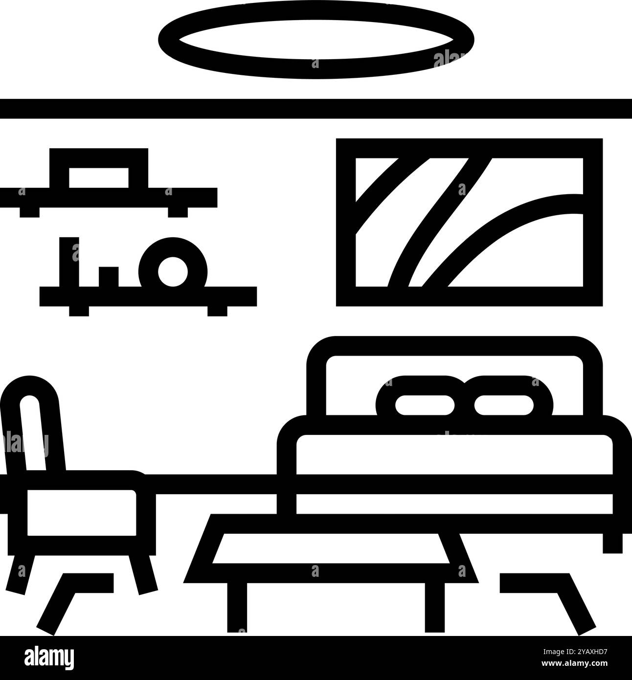 suite hospitality hotel line icon vector illustration Stock Vector ...