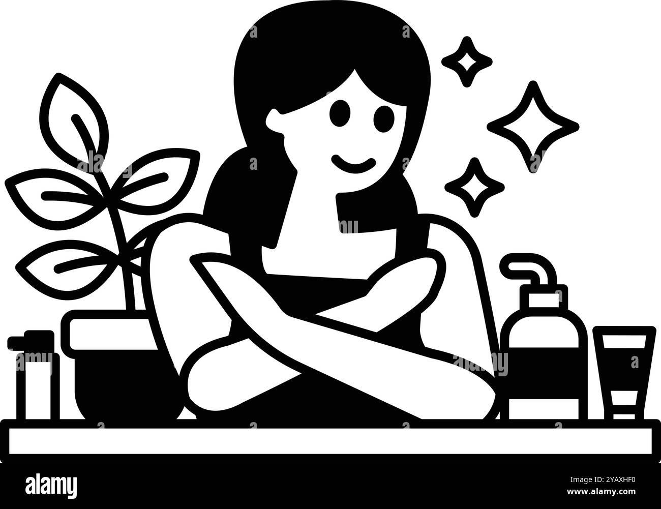 Portrait woman sitting table Stock Vector Images - Alamy Portrait woman sitting table Stock Vector Images - Alamy