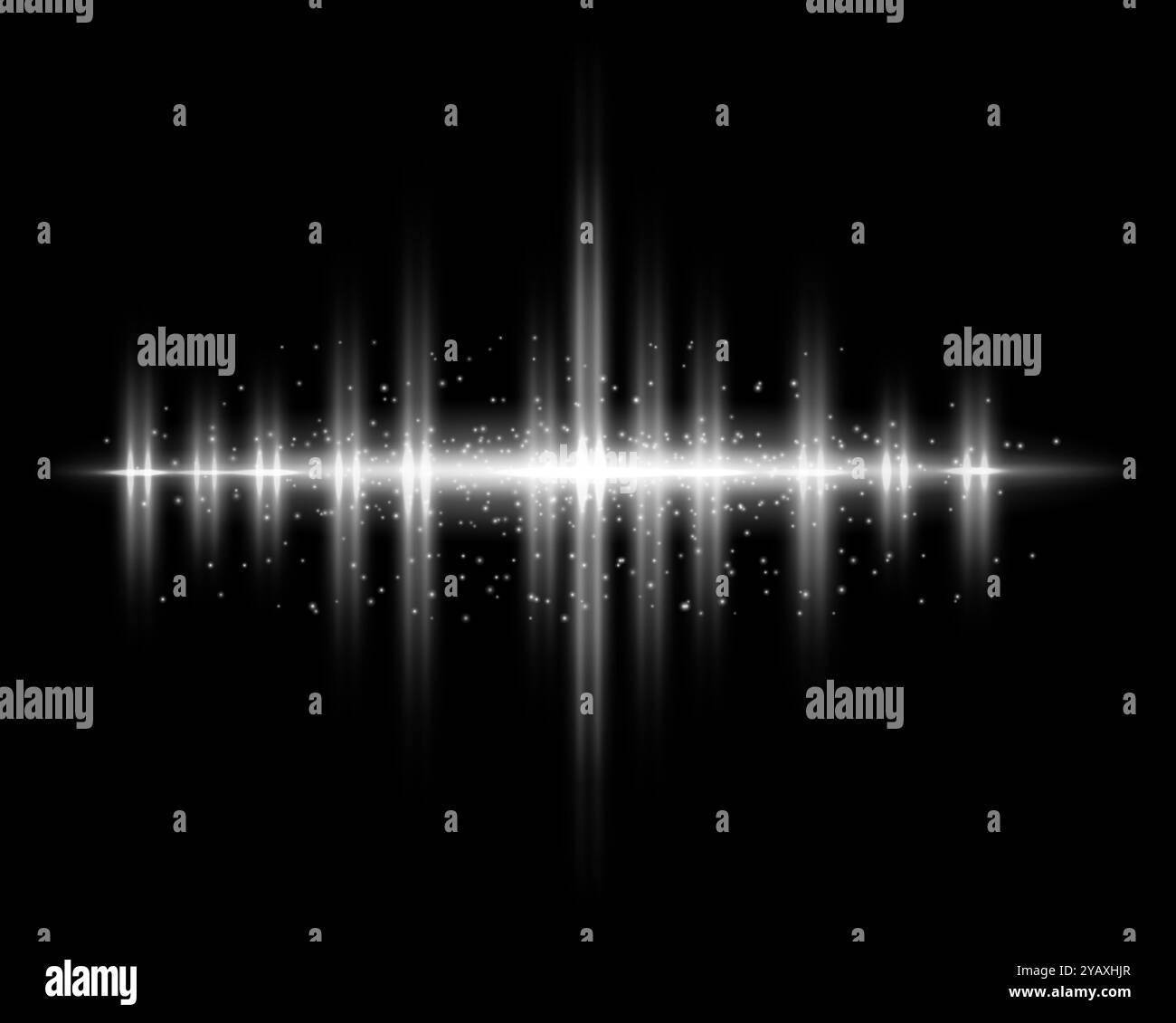 Radiant white glowing light with sparkling particles and beams ...