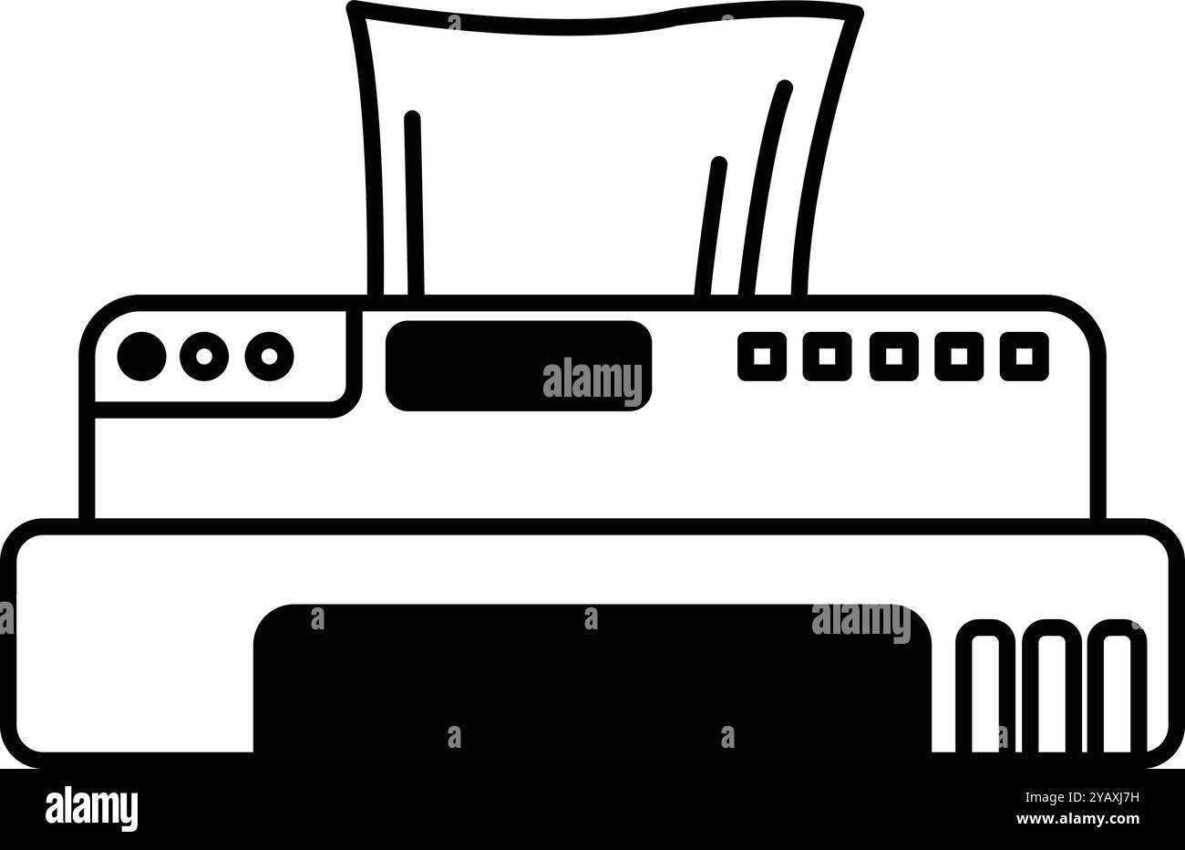 A printer with a cover in line drawing style Stock Vector Image & Art ...