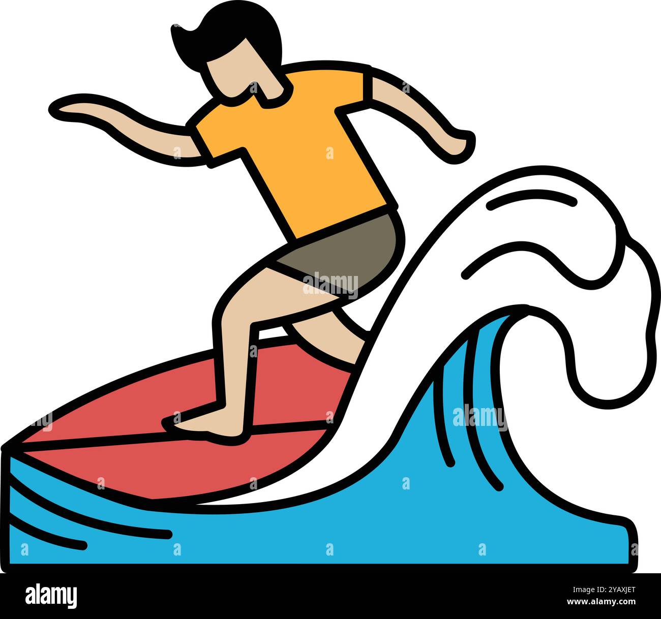 Guy riding a wave Stock Vector Images - Alamy