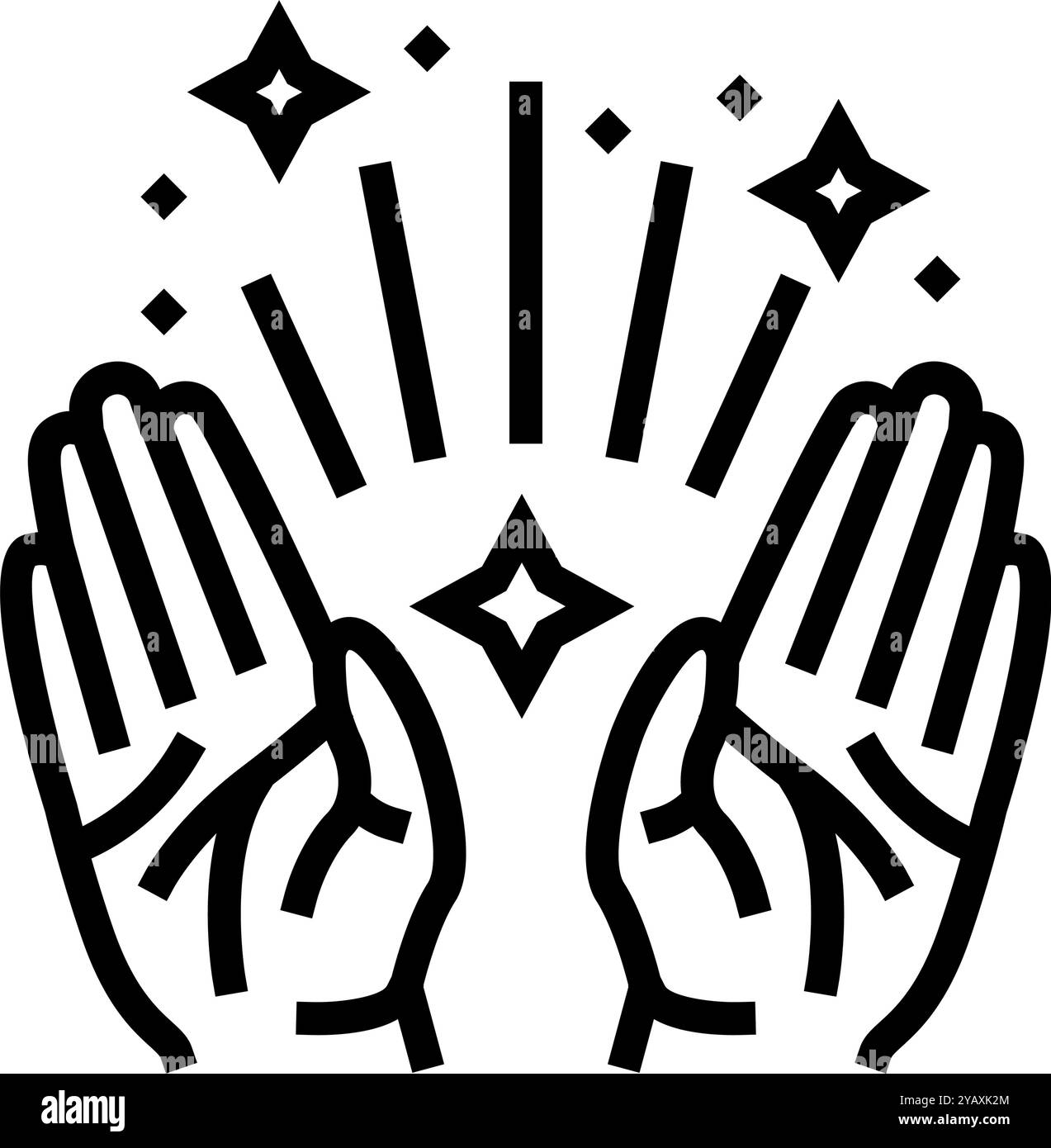 healing hands acupuncture line icon vector illustration Stock Vector ...