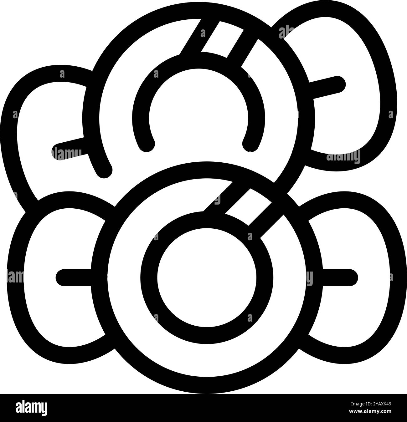 This vector icon of colorful inflatable rubber swimming rings ...