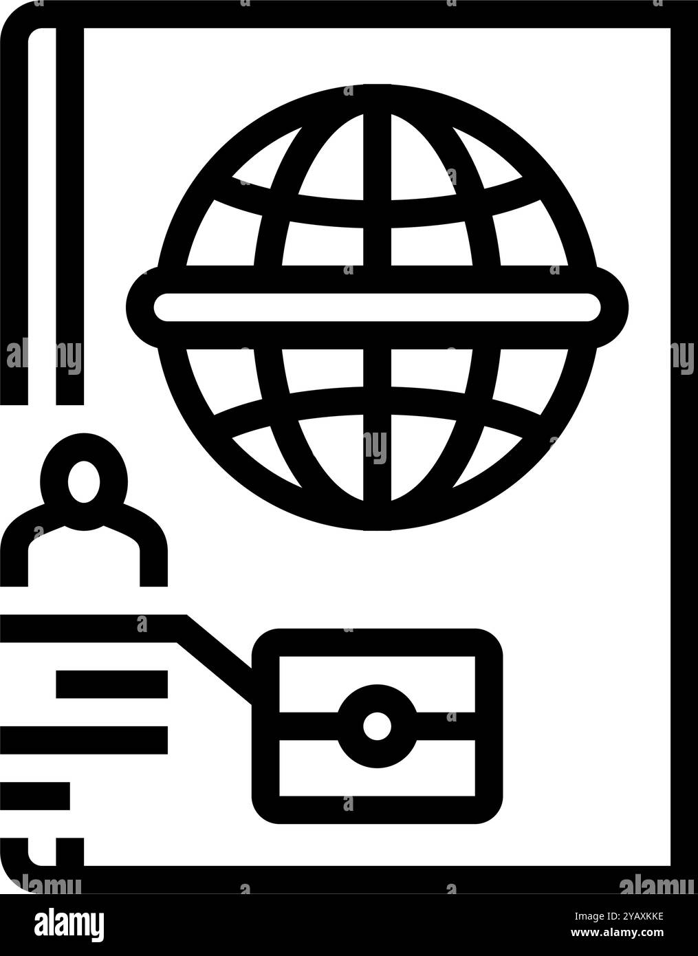 passport biometric line icon vector illustration Stock Vector Image ...