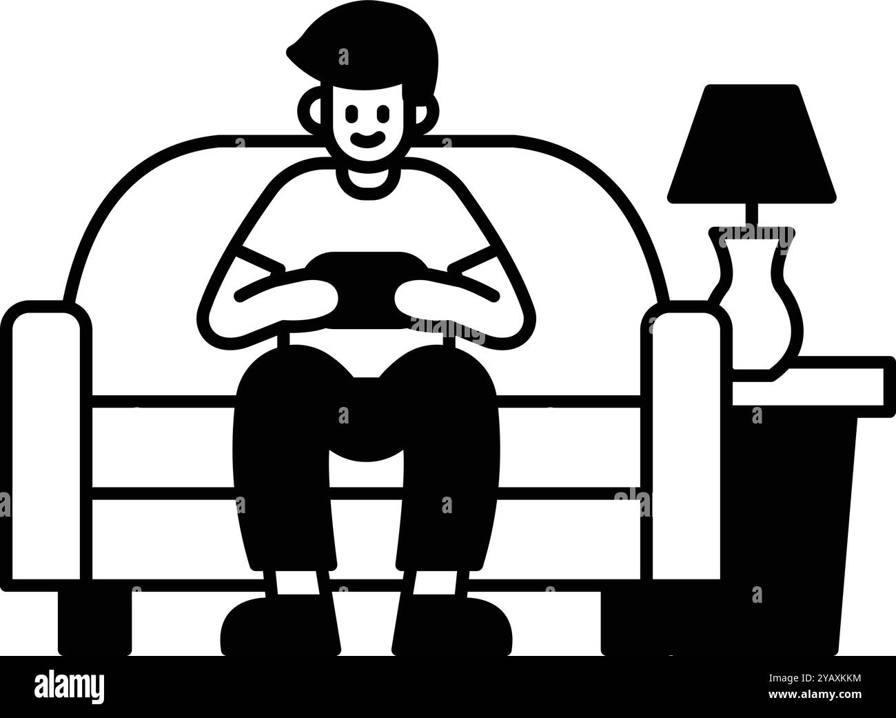 Handsome guy playing video game Stock Vector Images - Alamy