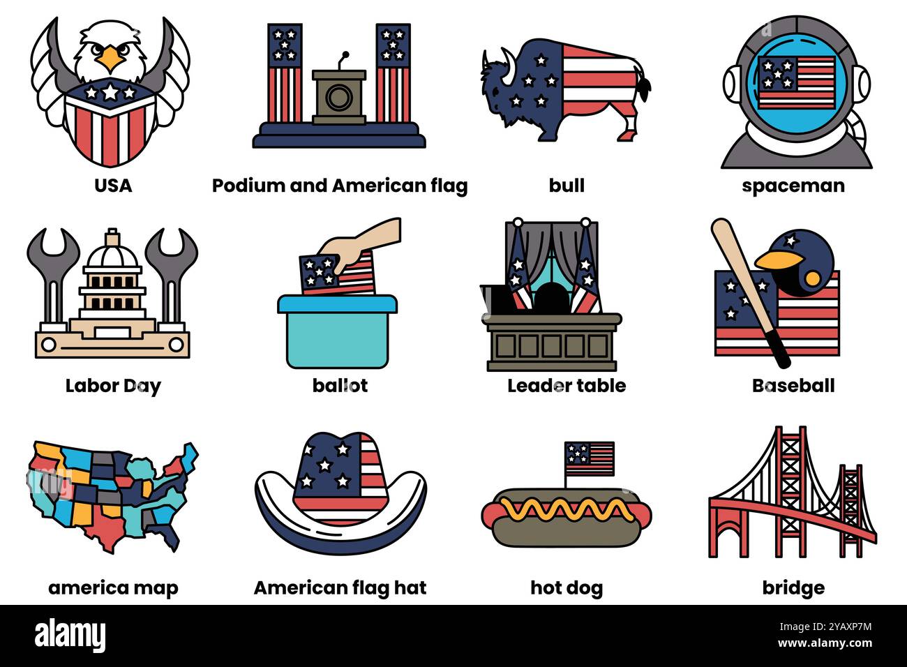 Usa labor day celebration map hi-res stock photography and images - Alamy
