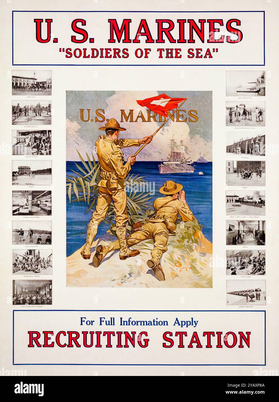 American, US, WW1, Recruitment poster, US Marines, Soldiers of the Sea ...