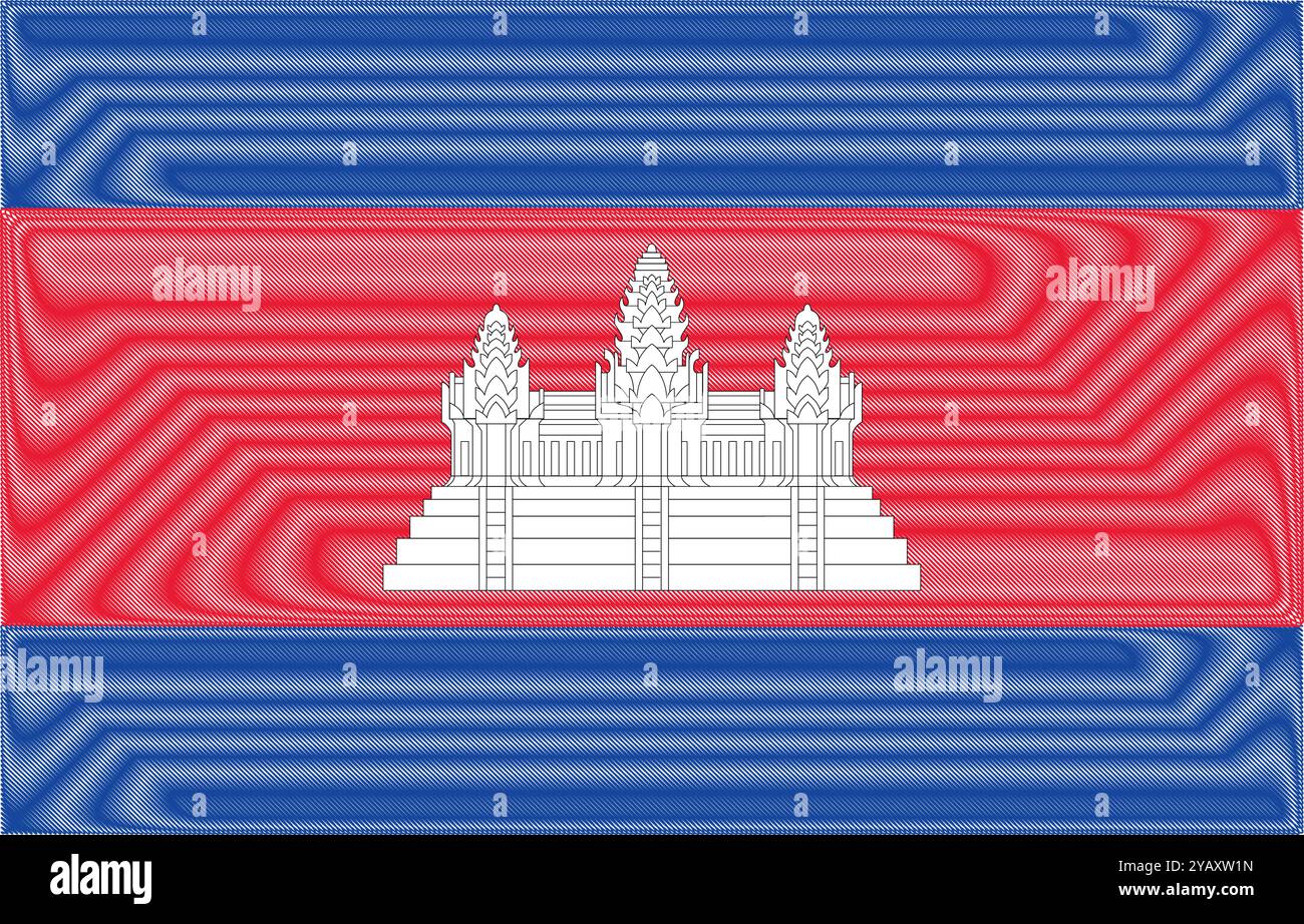 Cambodia Independence Day November 9. Scribble style Cambodia flag vector background. Poster ...
