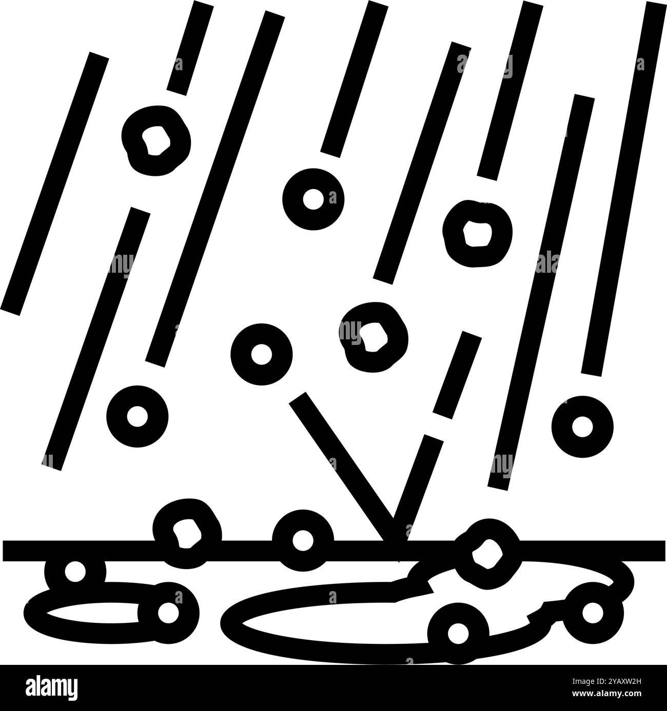 hailstorm weather natural phenomena line icon vector illustration Stock ...