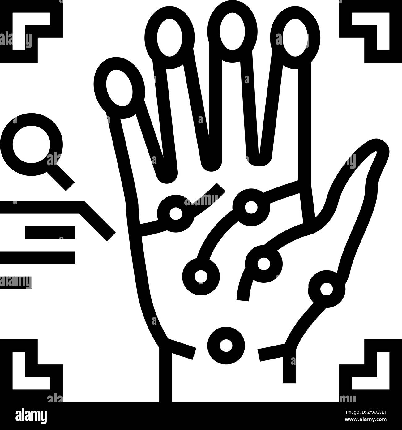 handprint recognition line icon vector illustration Stock Vector Image ...