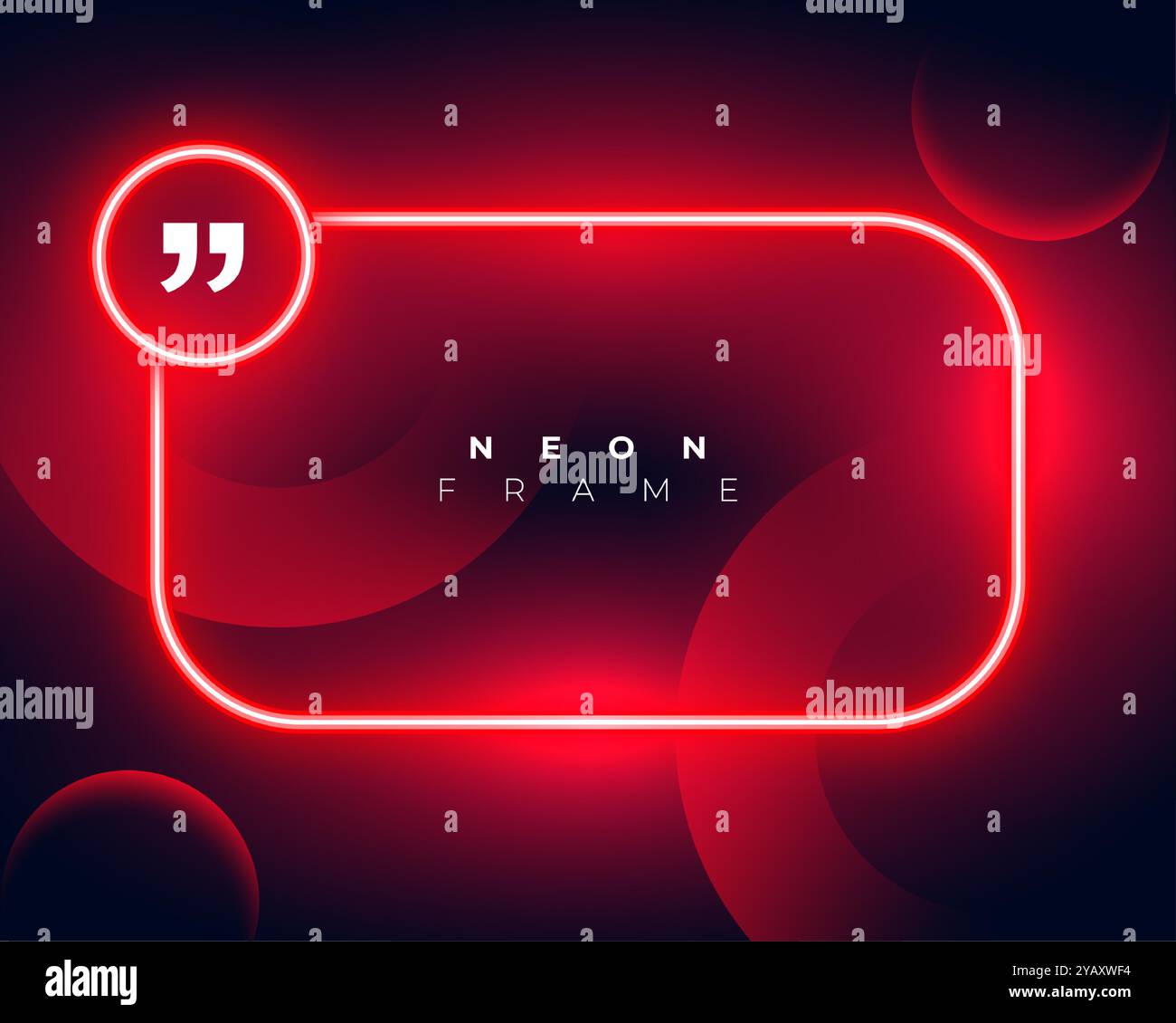 modern and empty red neon frame with quotation mark vector Stock Vector ...