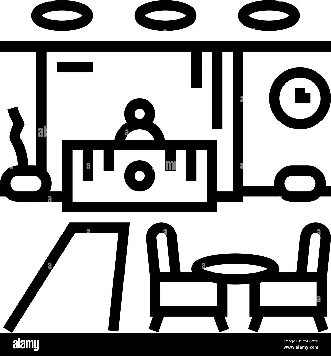 lobby hospitality hotel line icon vector illustration Stock Vector ...