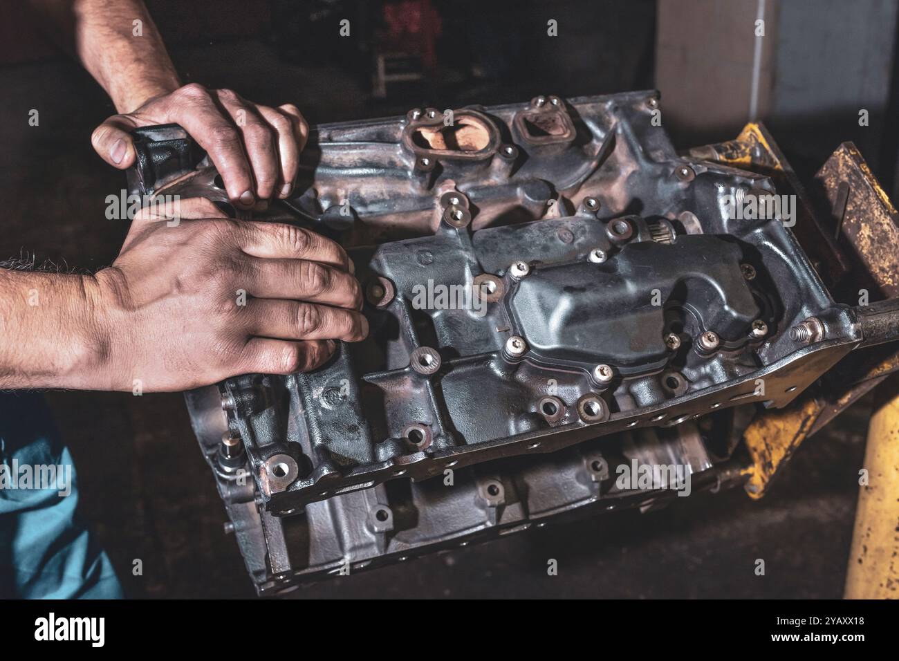 Car mechanic cleaning engine cylinder hi-res stock photography and ...