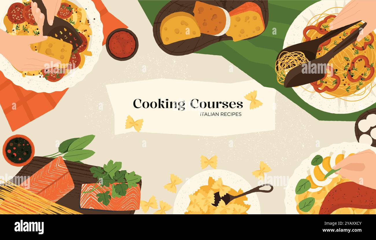 Cooking food process. Cartoon characters cooking together, family or ...