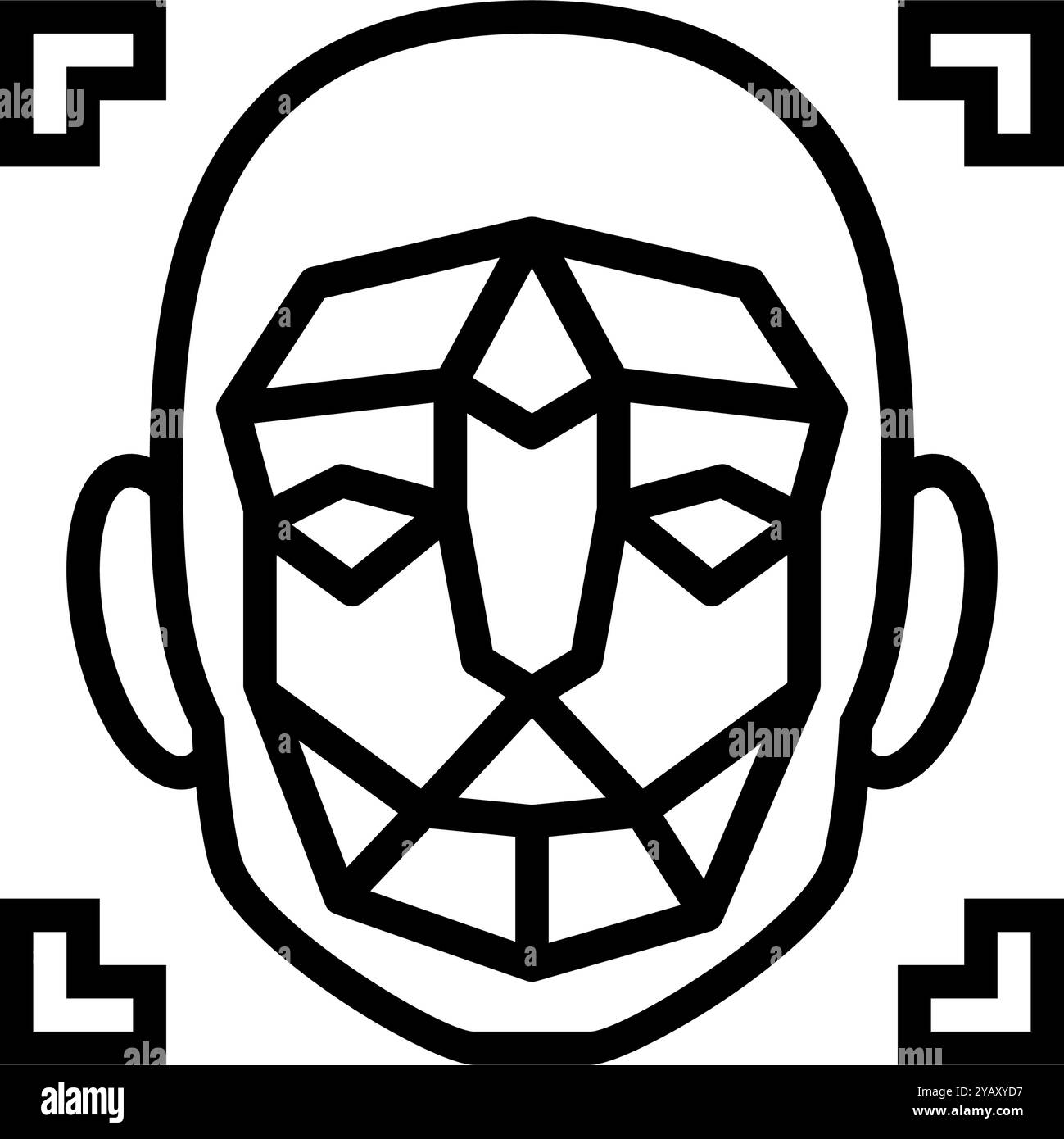 3d facial mapping line icon vector illustration Stock Vector Image ...