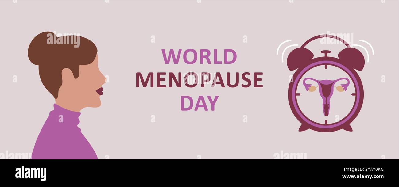 world menopause day concept with alarm clock vector illustration Stock ...