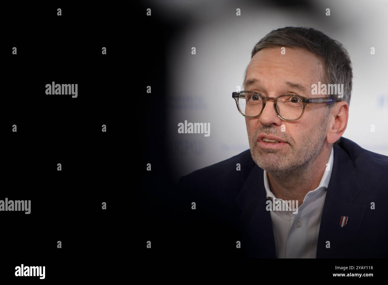 AUSTRIA; VIENNA; 20241016; Chairman of the Freedom Party of Austria (FPOe) Herbert Kickl during ...