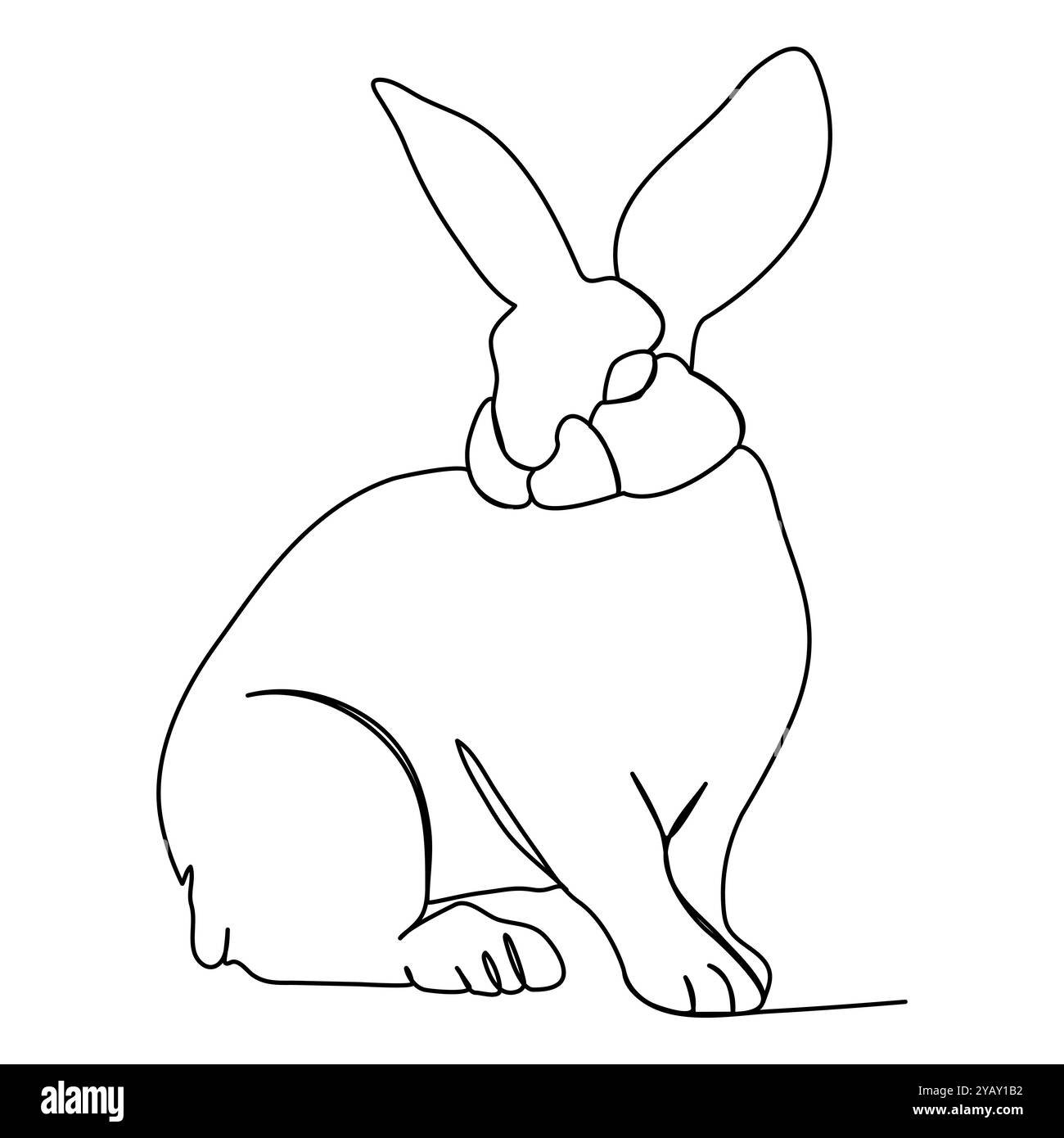 Rabbit line art ideas hi-res stock photography and images - Alamy