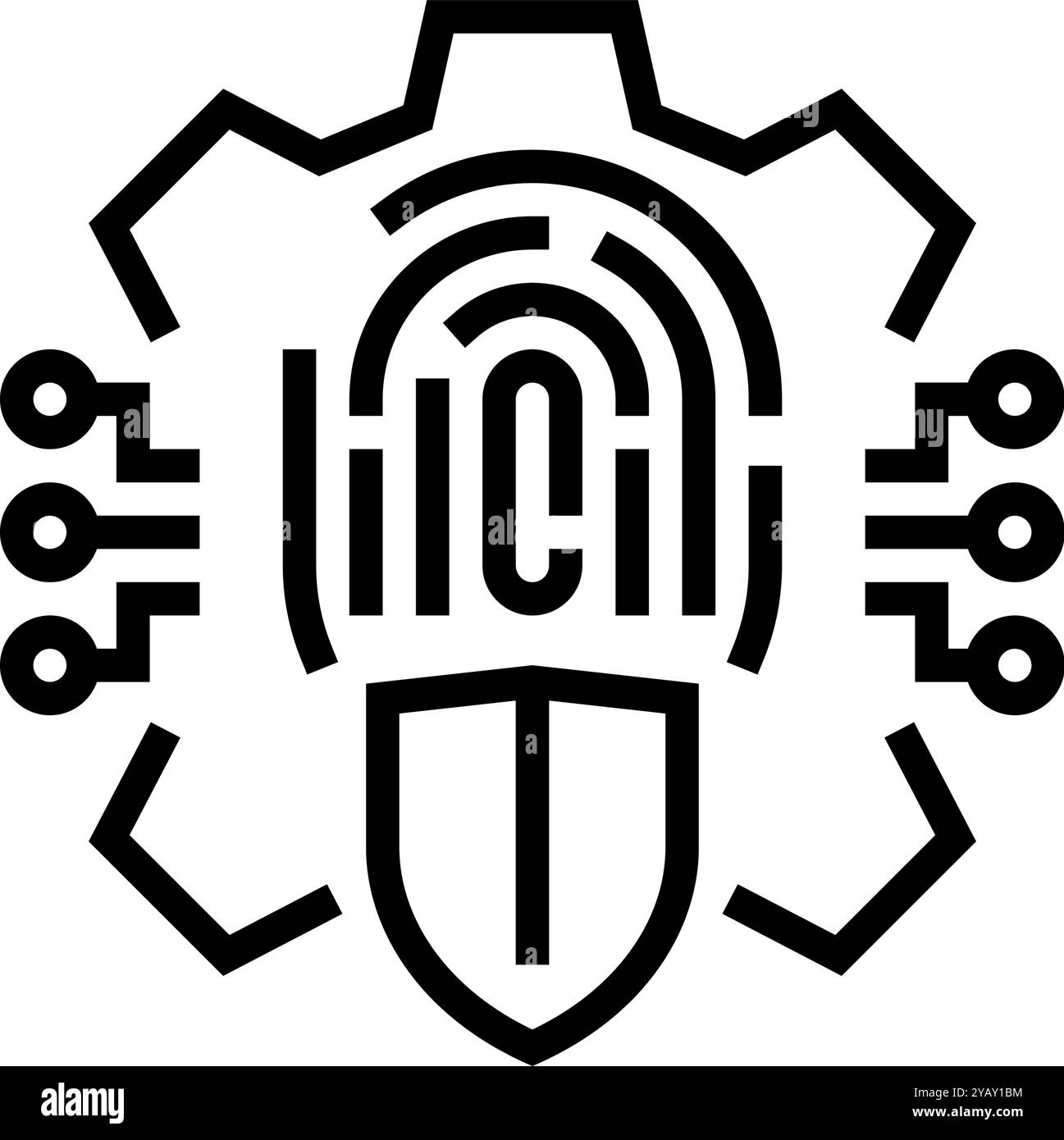 security system biometric line icon vector illustration Stock Vector ...