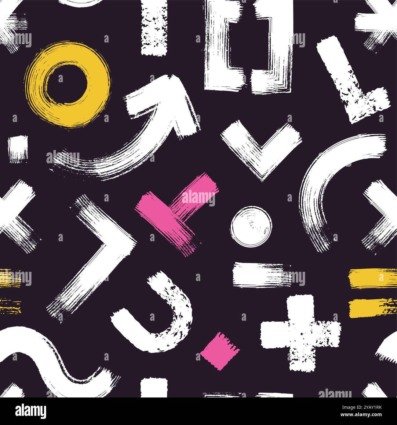 Bold brush pattern. Seamless print of abstract brush strokes of ...