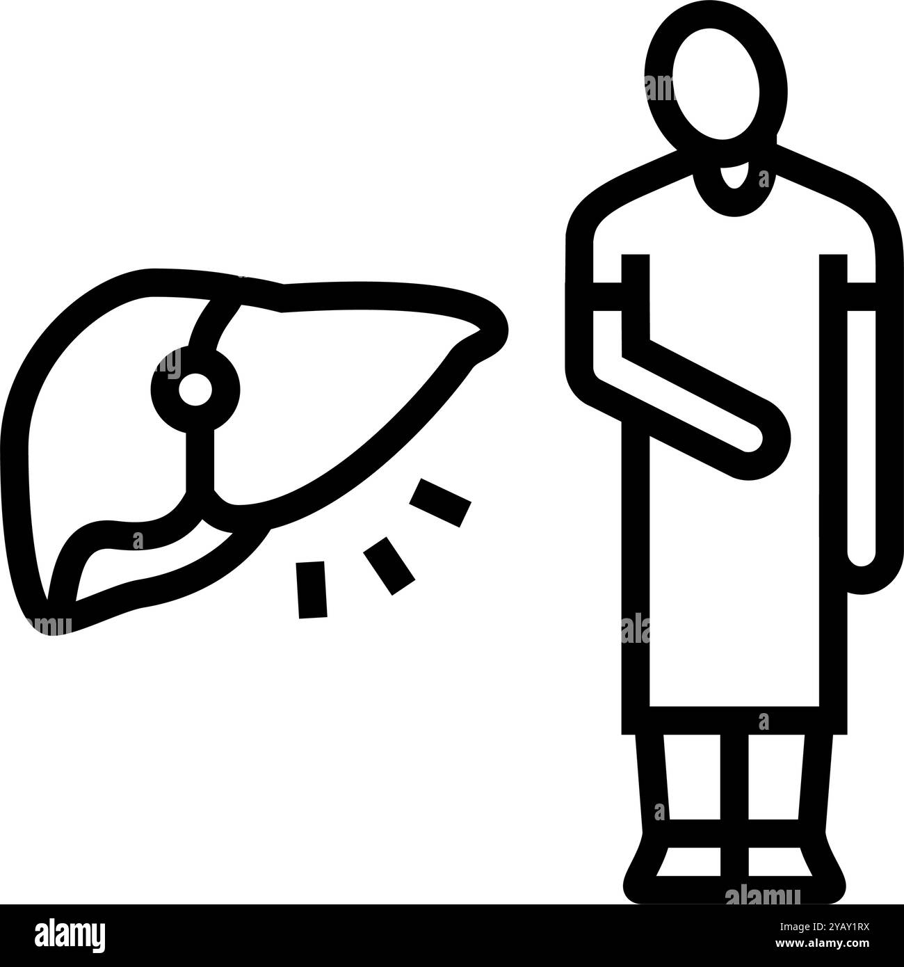 liver man disease line icon vector illustration Stock Vector Image ...