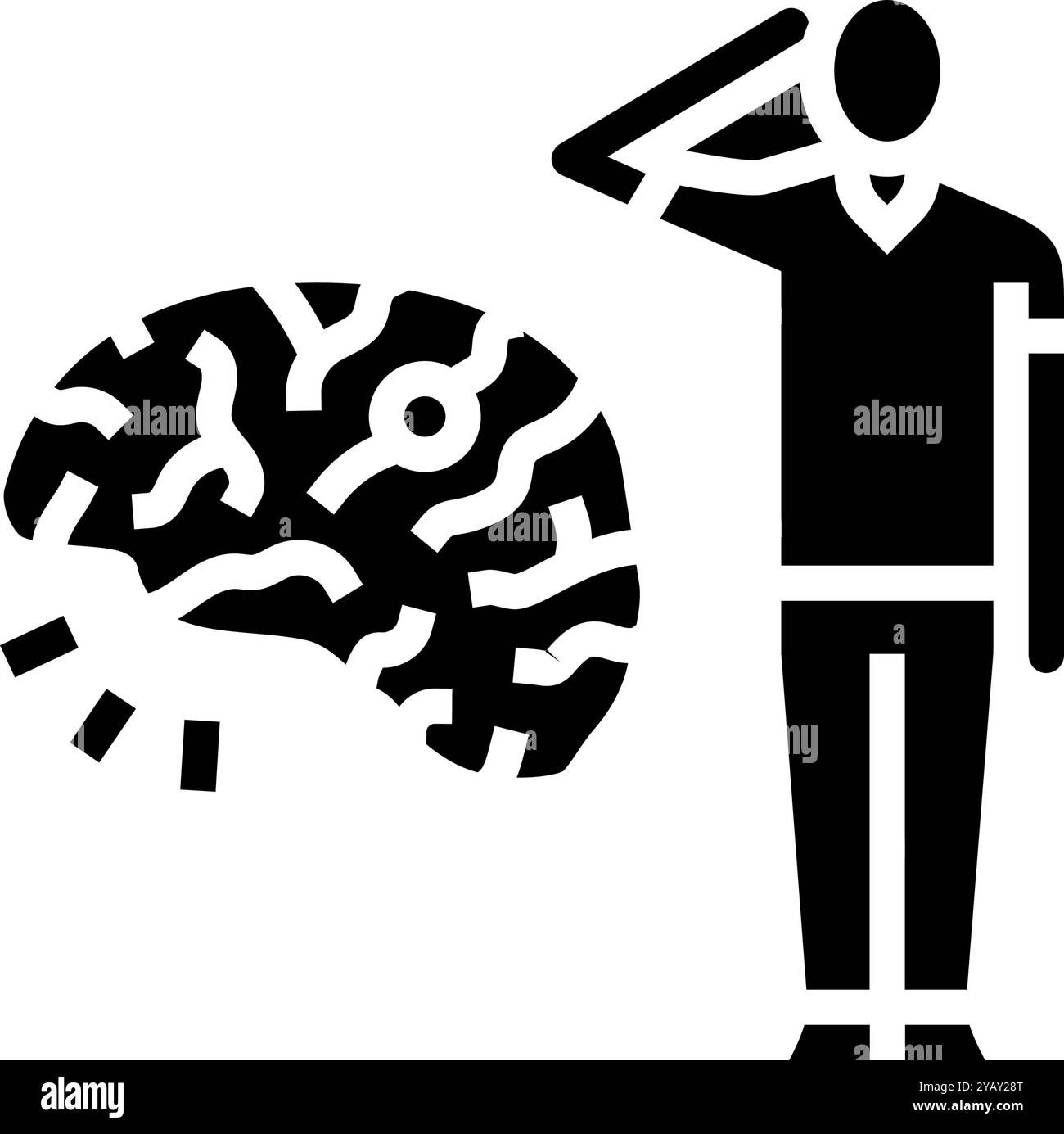 stroke man disease glyph icon vector illustration Stock Vector Image ...