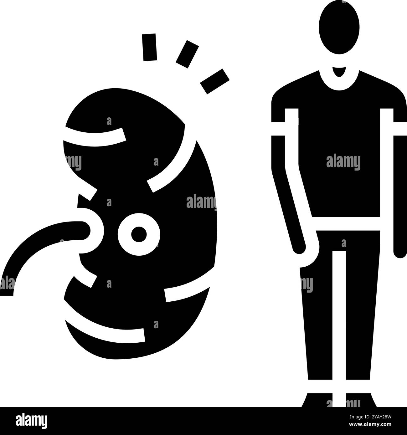 kidney man disease glyph icon vector illustration Stock Vector Image ...