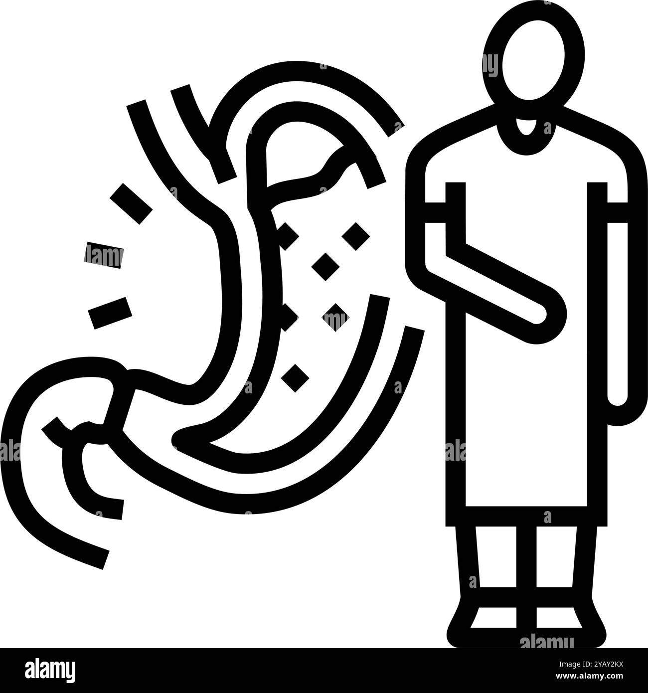 gastroesophageal reflux disease line icon vector illustration Stock ...