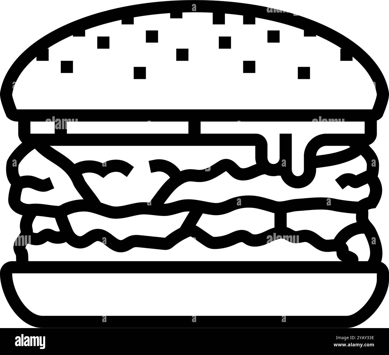 double cheeseburger food line icon vector illustration Stock Vector ...