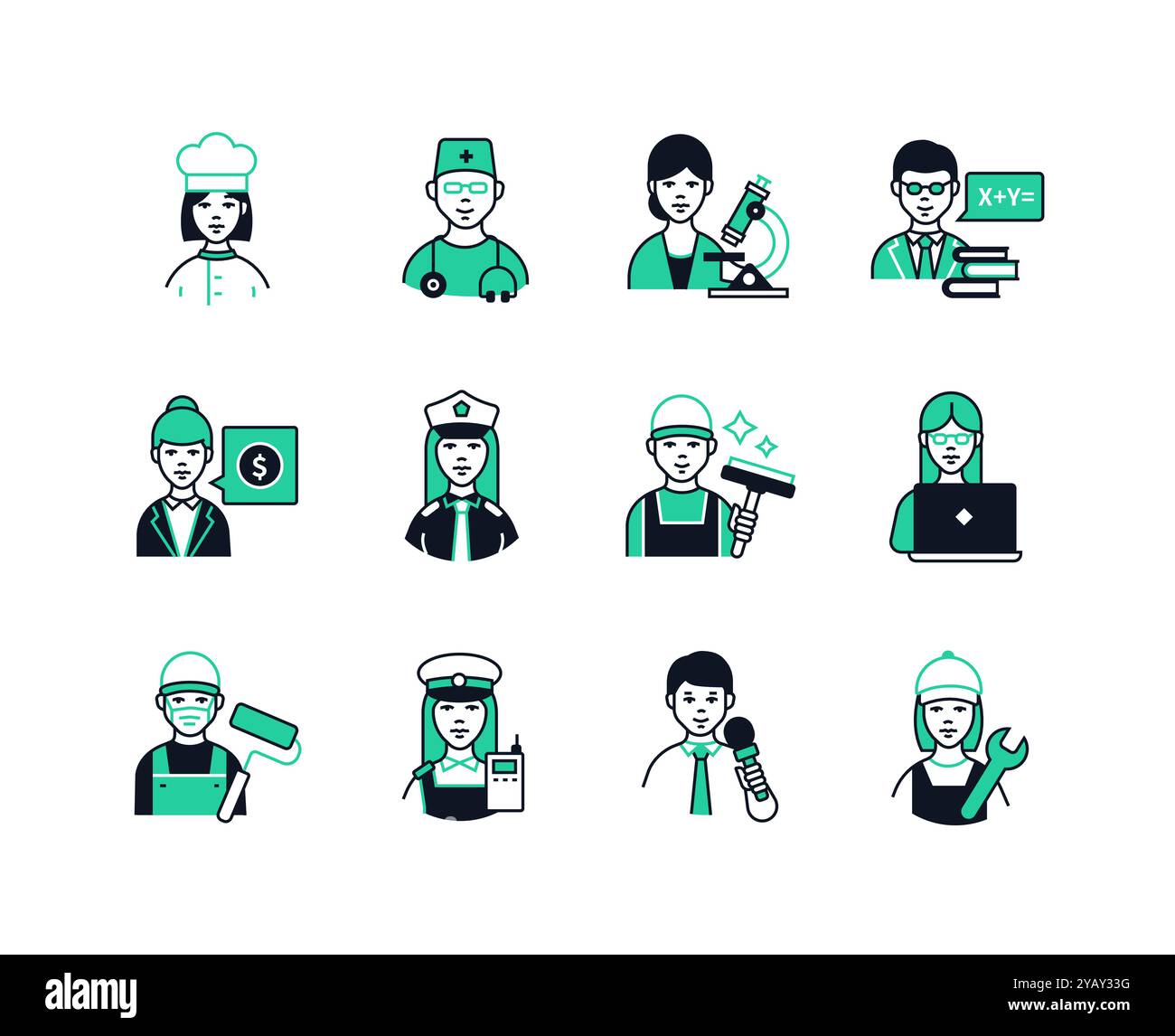 Young woman chemist in white Stock Vector Images - Alamy