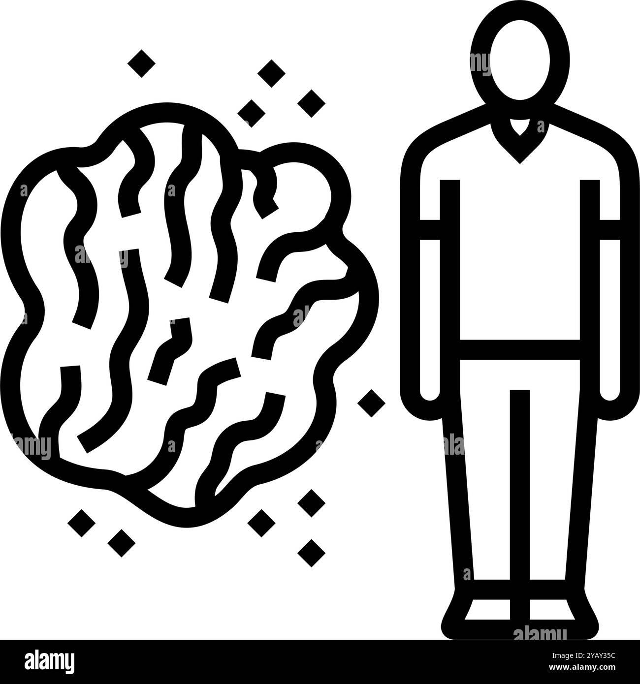 psoriasis man disease line icon vector illustration Stock Vector Image ...