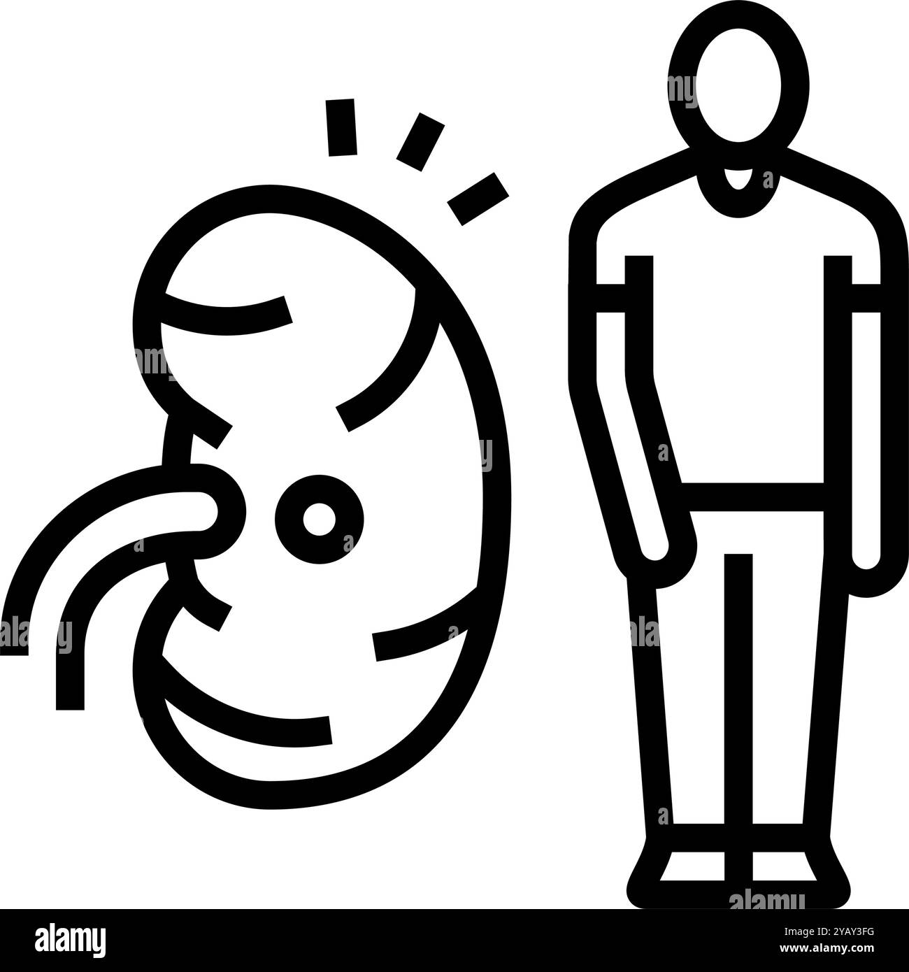 kidney man disease line icon vector illustration Stock Vector Image ...