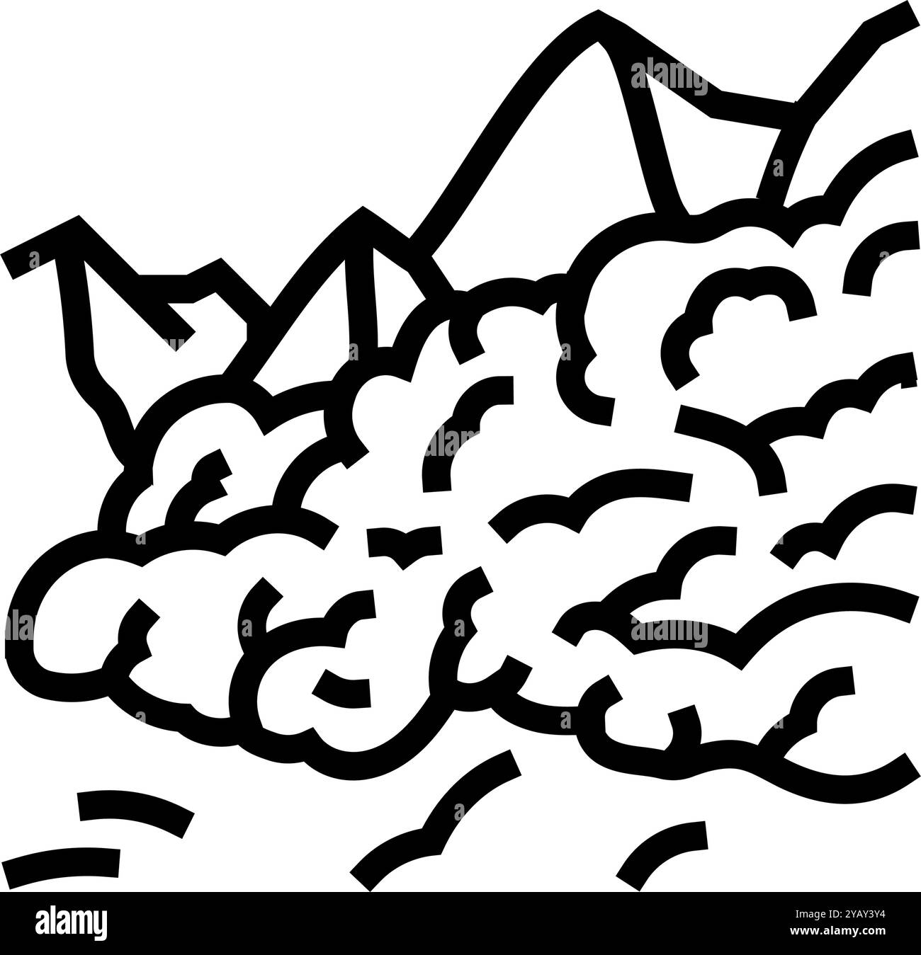 avalanche weather natural phenomena line icon vector illustration Stock ...