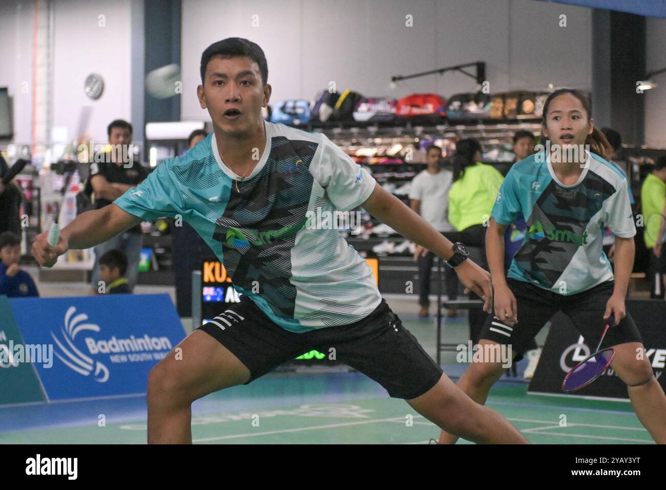 Alvin Morada (L) and Airah Mae Nicole Albo (R) of Philippines seen in ...