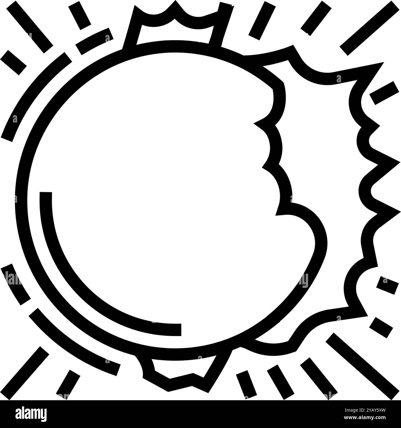 solar eclipse weather natural phenomena line icon vector illustration ...