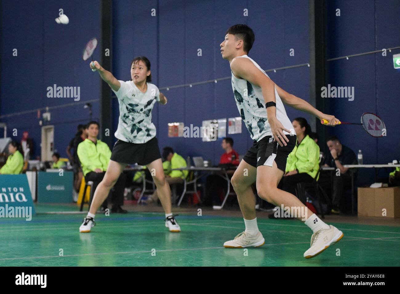 Sydney, Australia. 16th Oct, 2024. Chen Cheng Kuan (R) and Hsu Yin-Hui of (L) Chinese Taipei ...